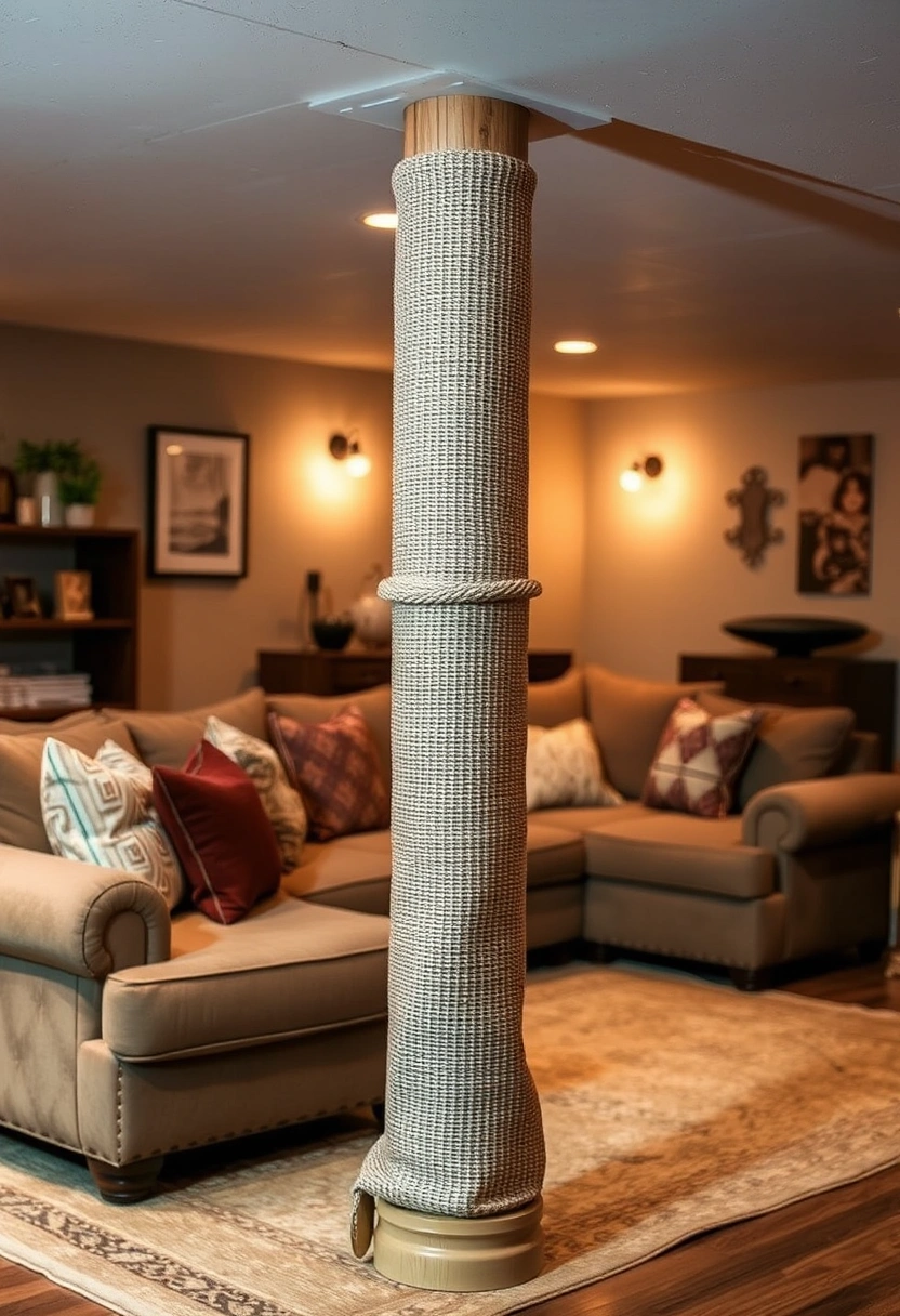 Basement Pole Cover Ideas Transforming Functional Spaces Into Stylish